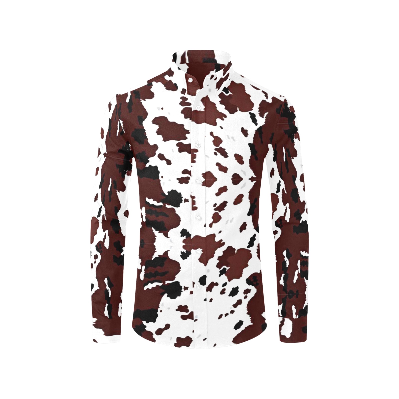 Cow Print Men's Rustler Long Sleeve Shirt - New Texas Republic