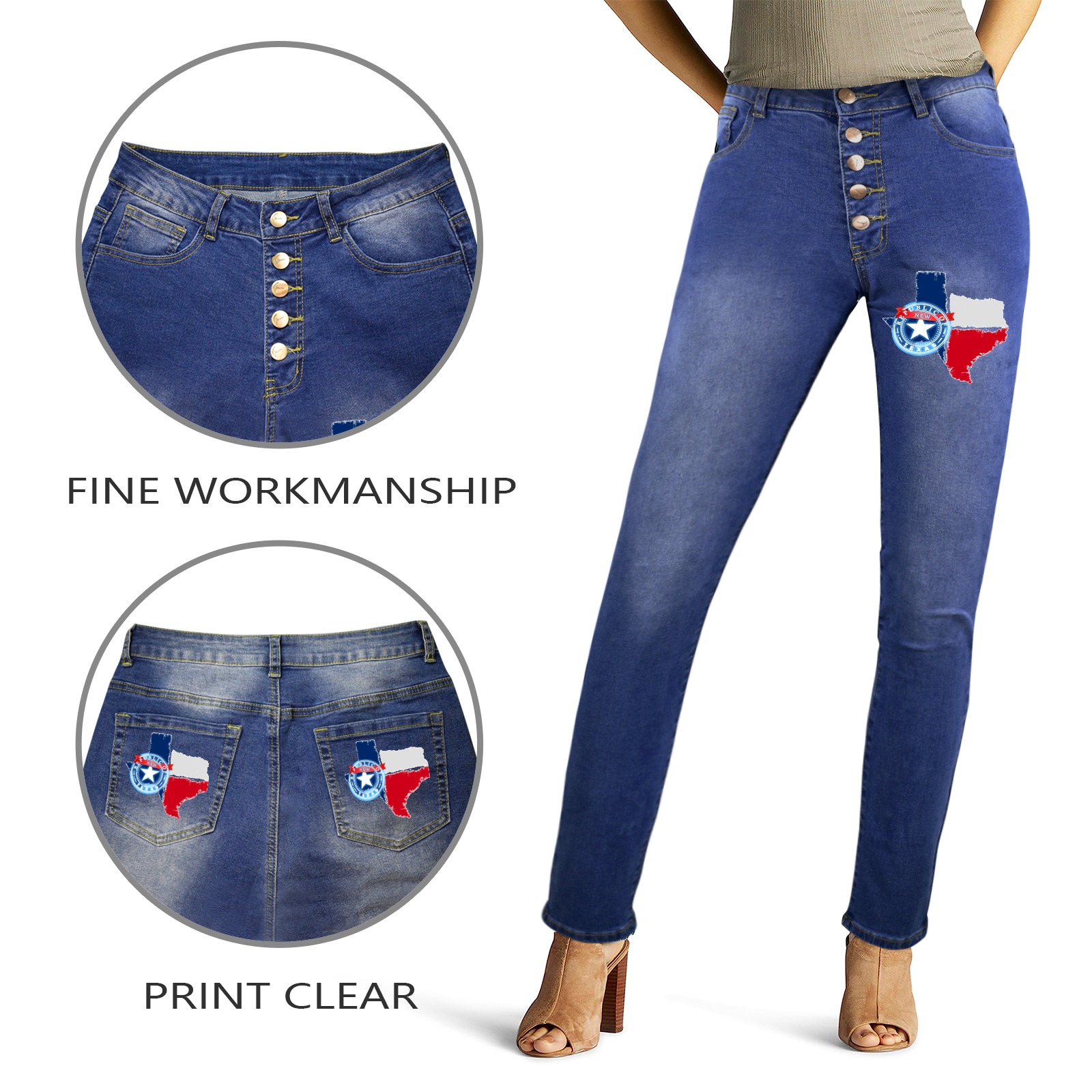 New Texas Republic Colorful Texas Women's Jeans - New Texas Republic